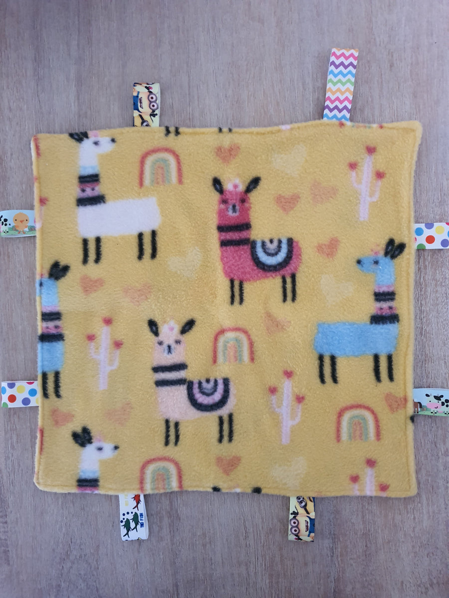 Taggy baby comforter sensory toy-Yellow llama – Funky Babyz