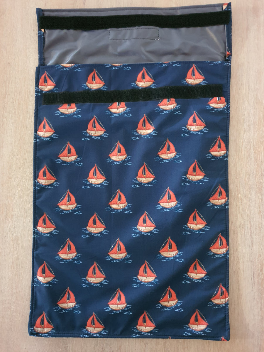 Waterproof wet bag-Red sailing ships – Funky Babyz